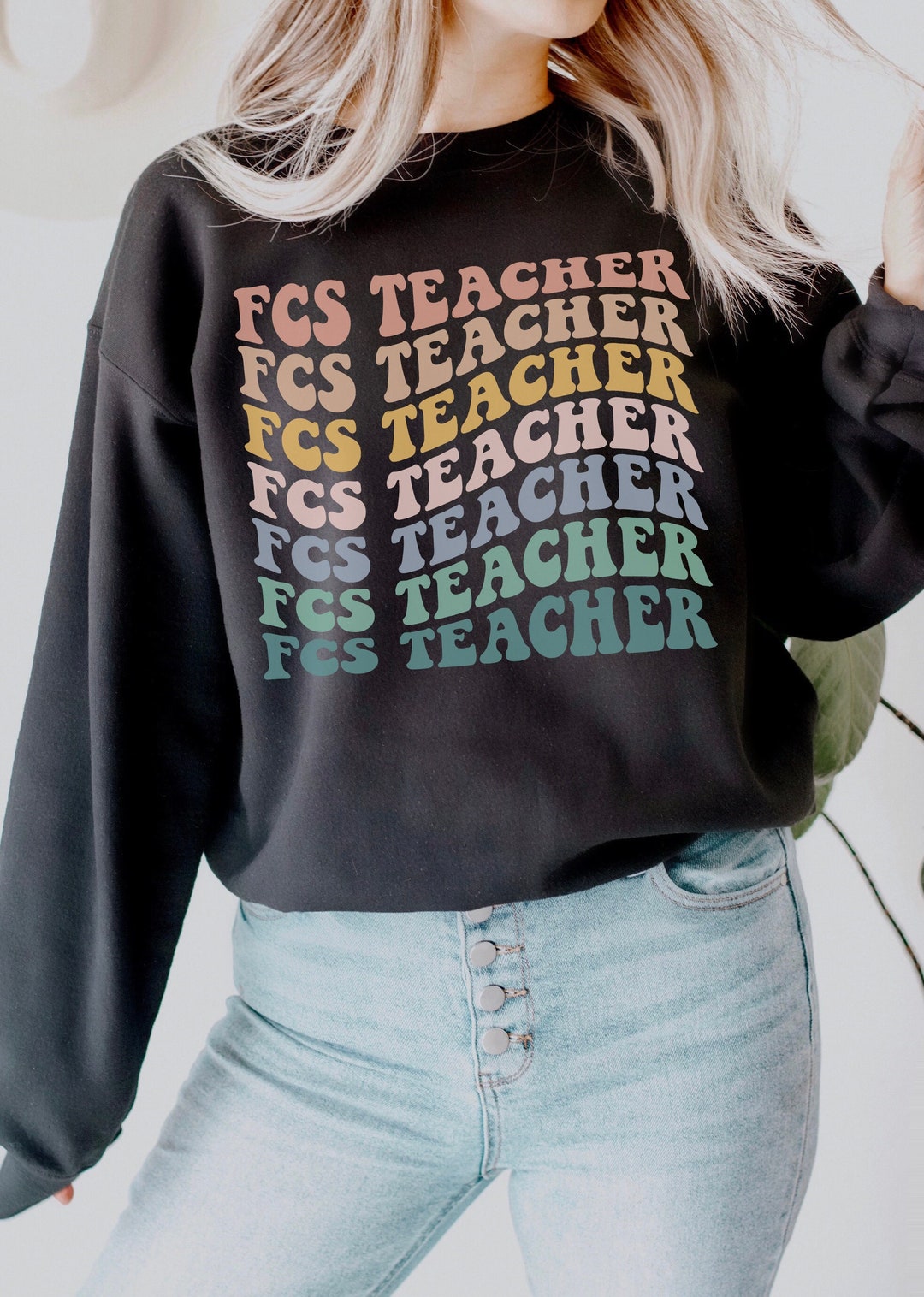 Fcs Teacher Sweatshirt Facs Teacher Retro Teacher Sweater Back to ...
