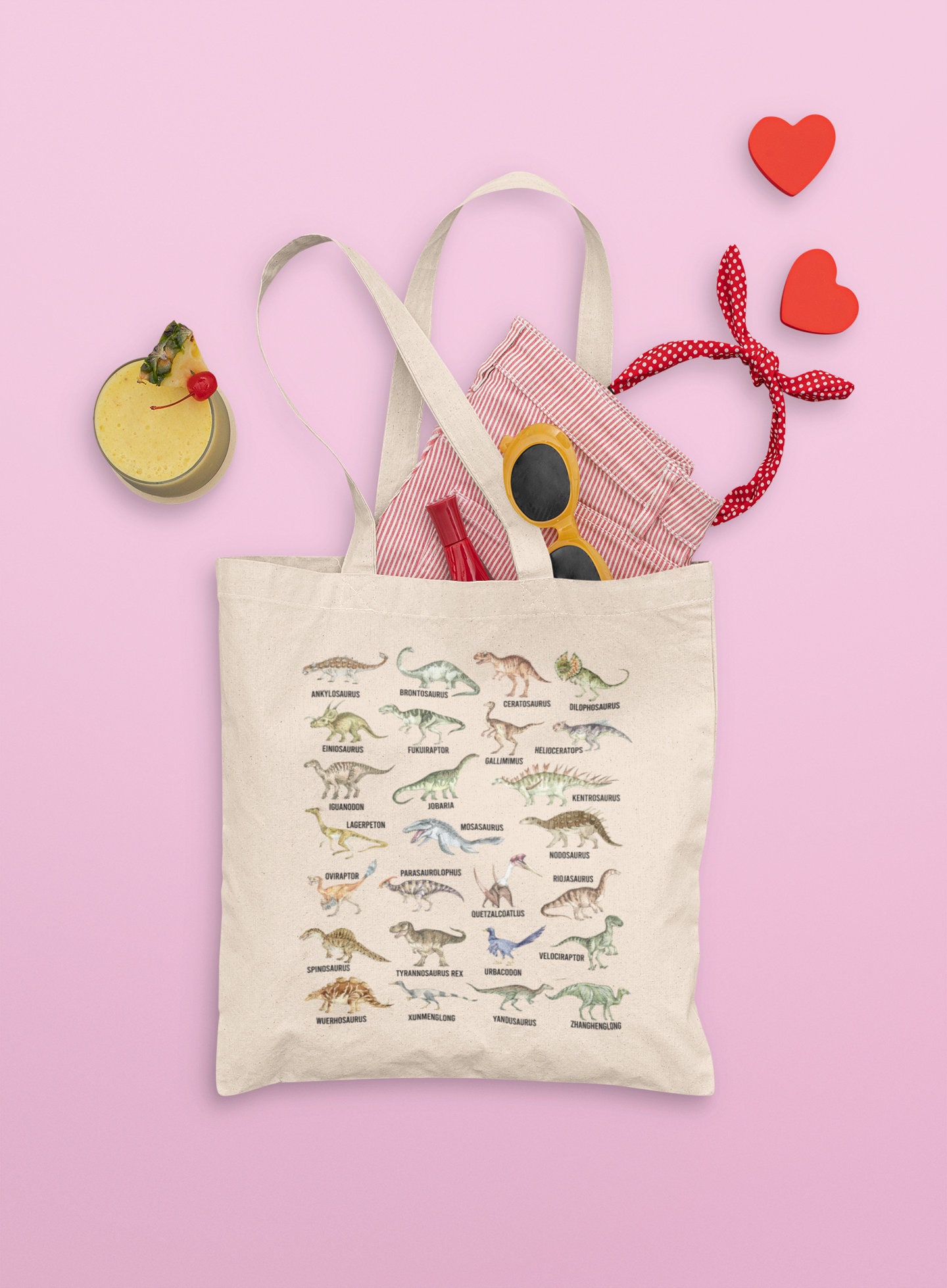 Dinosaur Tote Bag Aesthetic Tote Bag Trendy Tote Bag Dinosaur Alphabet ...