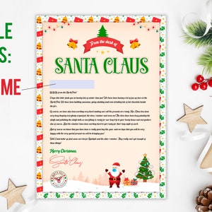 Letter From Santa Printable, Santa Letter, Santa Cam Letter, Editable ...