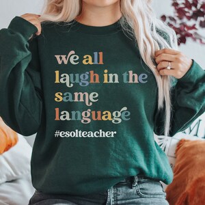 Esol Teacher Sweatshirt Esl Teacher Shirt Esl Teacher Gift Retro ...
