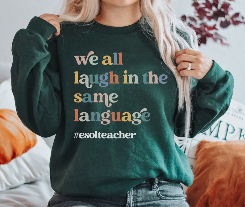 Esol Teacher Sweatshirt Esl Teacher Shirt Esl Teacher Gift Retro ...