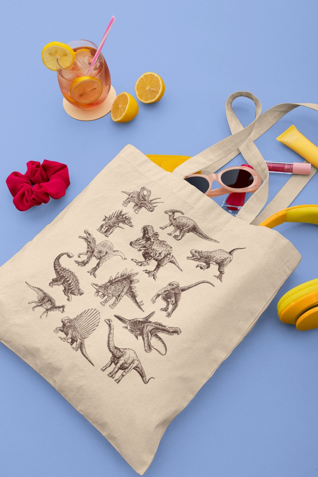 Dinosaur Tote Bag Aesthetic Tote Bag Trendy Tote Bag Christmas Dinosaur ...