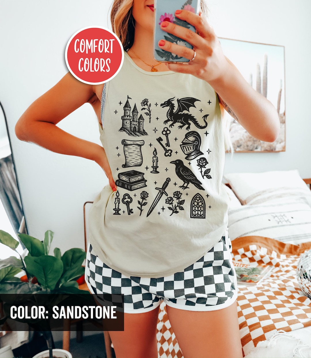 Castlecore Tank Top Medieval Tank Top Booktrovert Tank Top Fantasy ...