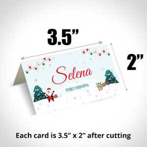 Printable Christmas Place Cards, Holiday Place Cards, Customizable ...