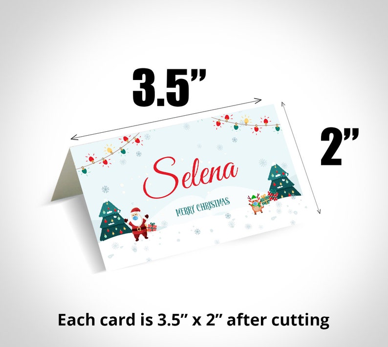 Printable Christmas Place Cards, Holiday Place Cards, Customizable ...