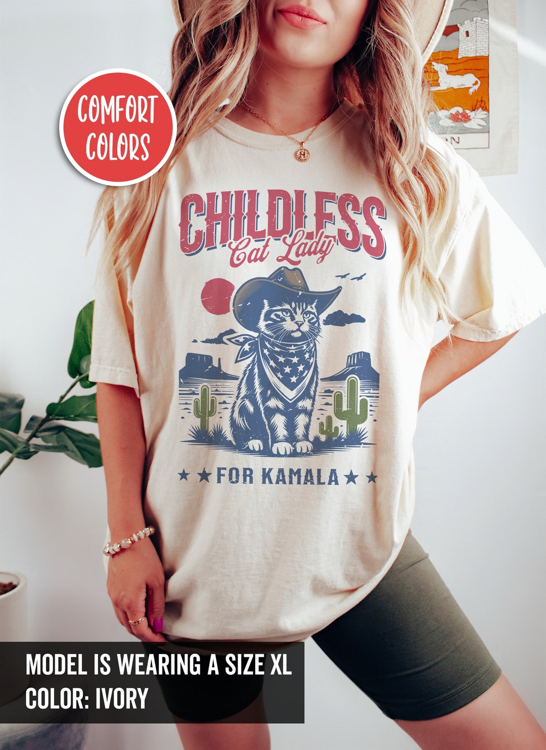 Childless Cat Lady for Kamala Shirt Madam President Kamala Harris 2024 ...