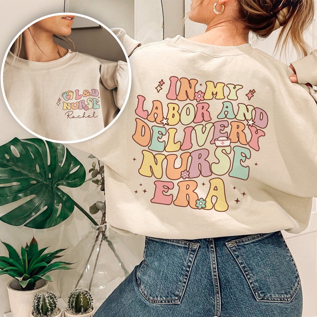 Retro Labor and Delivery Nurse Sweatshirt Mother Baby Nurse Sweater ...