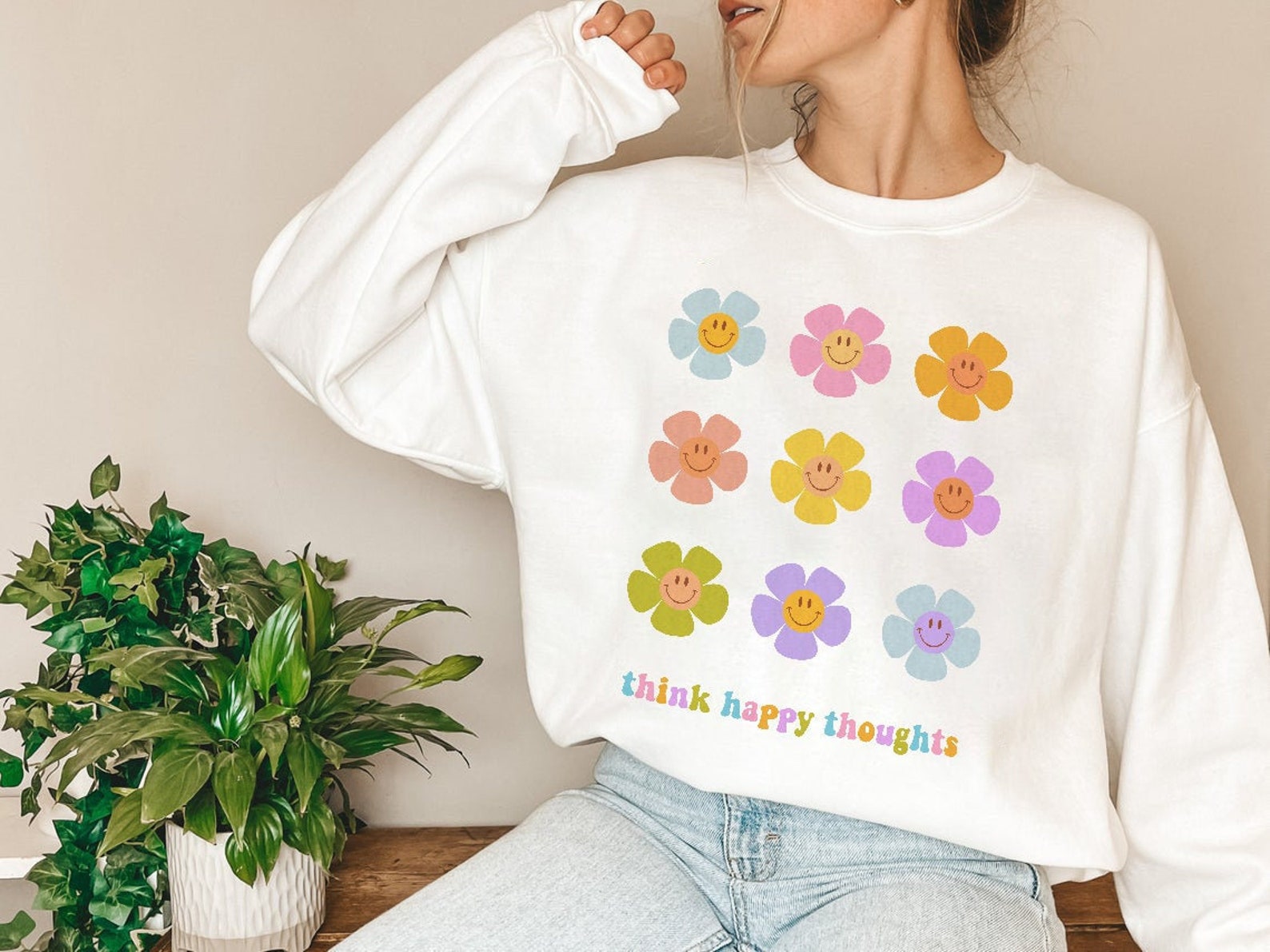 Flower Sweatshirt Trendy Sweatshirt Cozy Sweatshirt Mental | Etsy