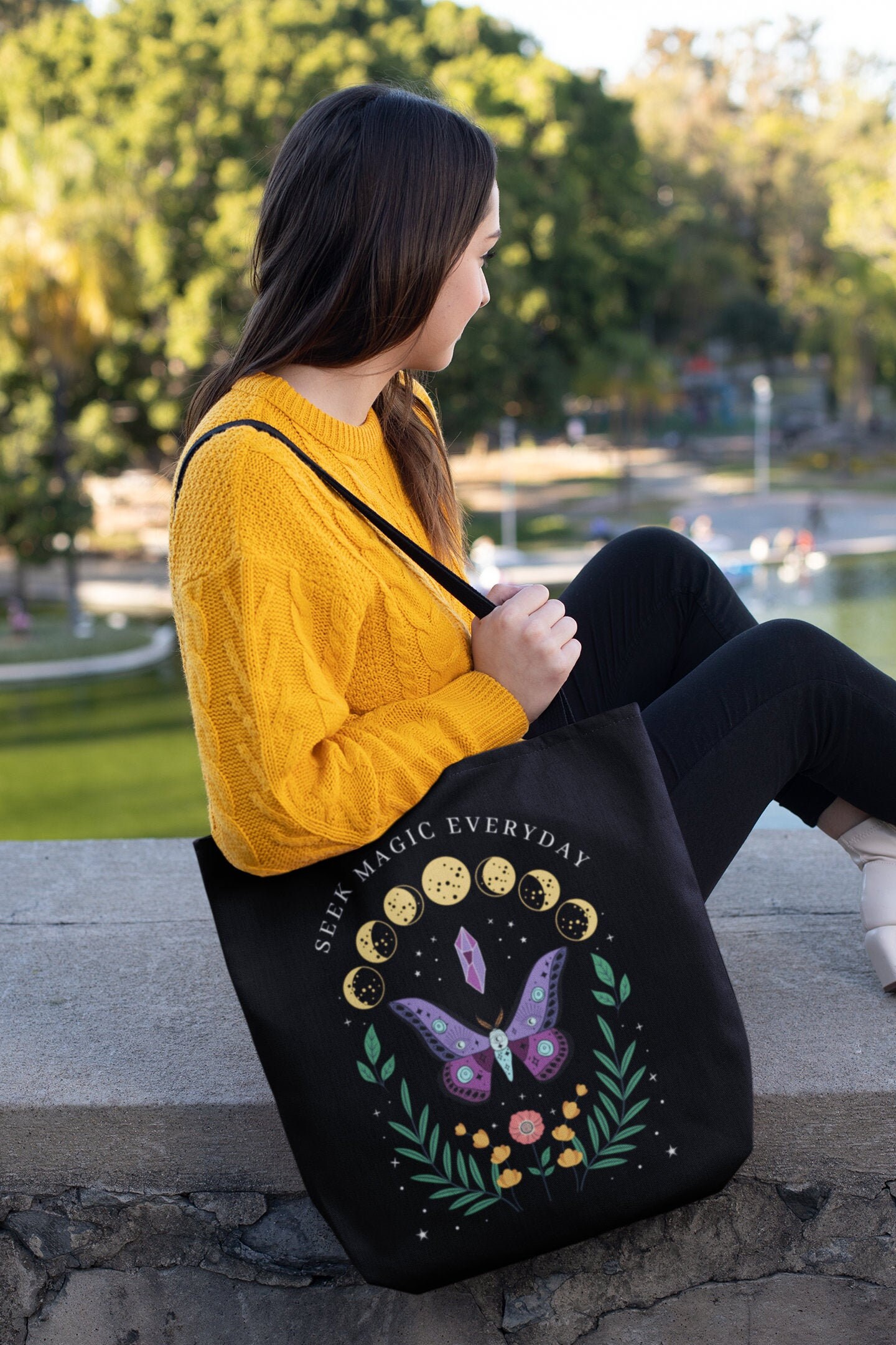 Mystical Tote Bag Butterfly Tote Bag Cute Tote Bags Aesthetic Witchy ...