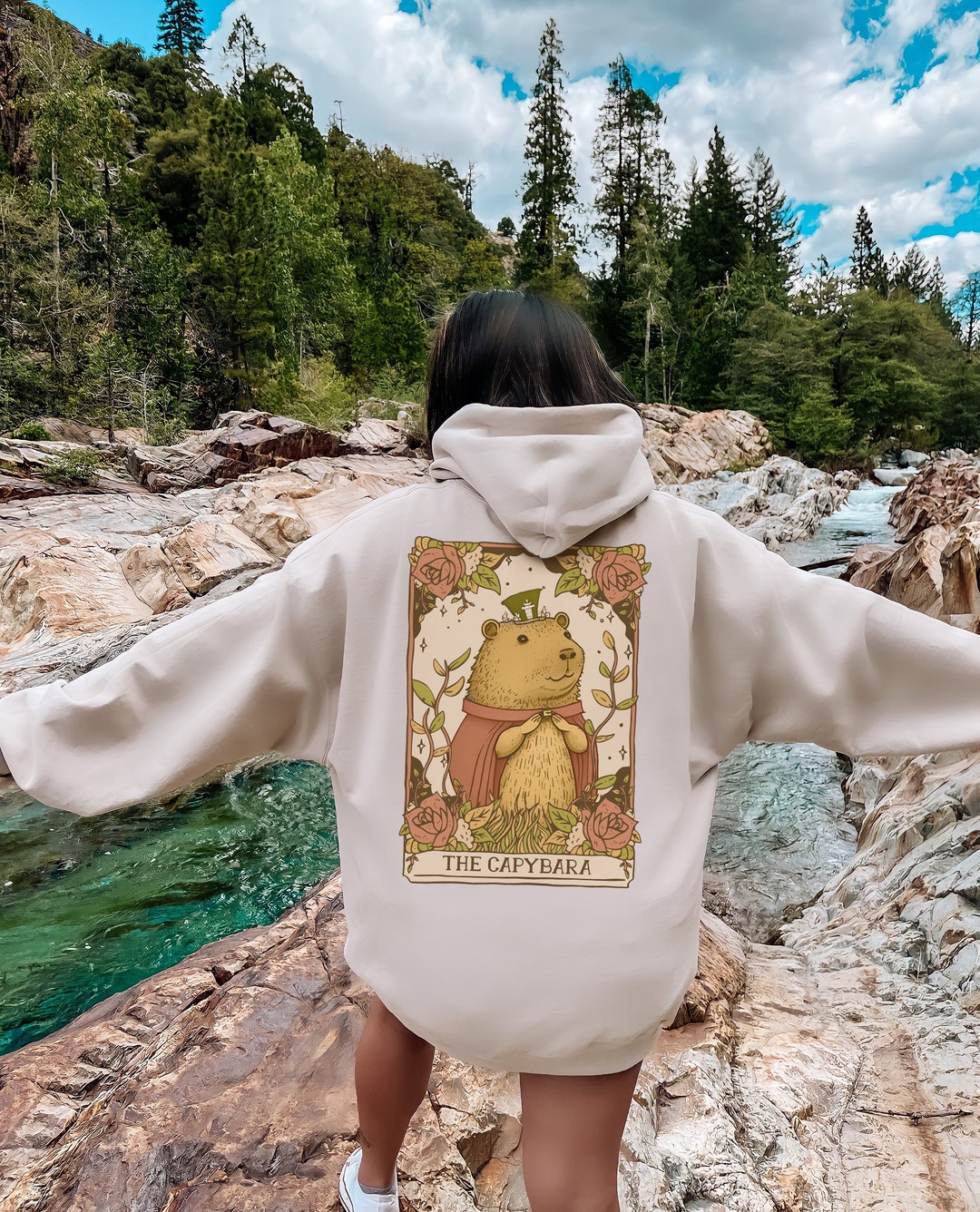 Capybara Hoodie Tarot Hoodie Cute Capybara Gift Tarot Card Hoodie ...