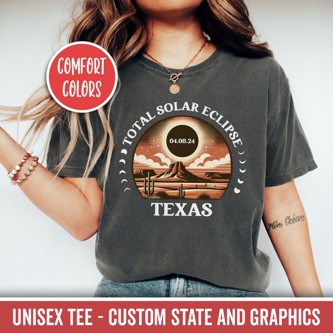 Custom State 2024 Solar Eclipse Shirt Texas Path of Totality Path of ...