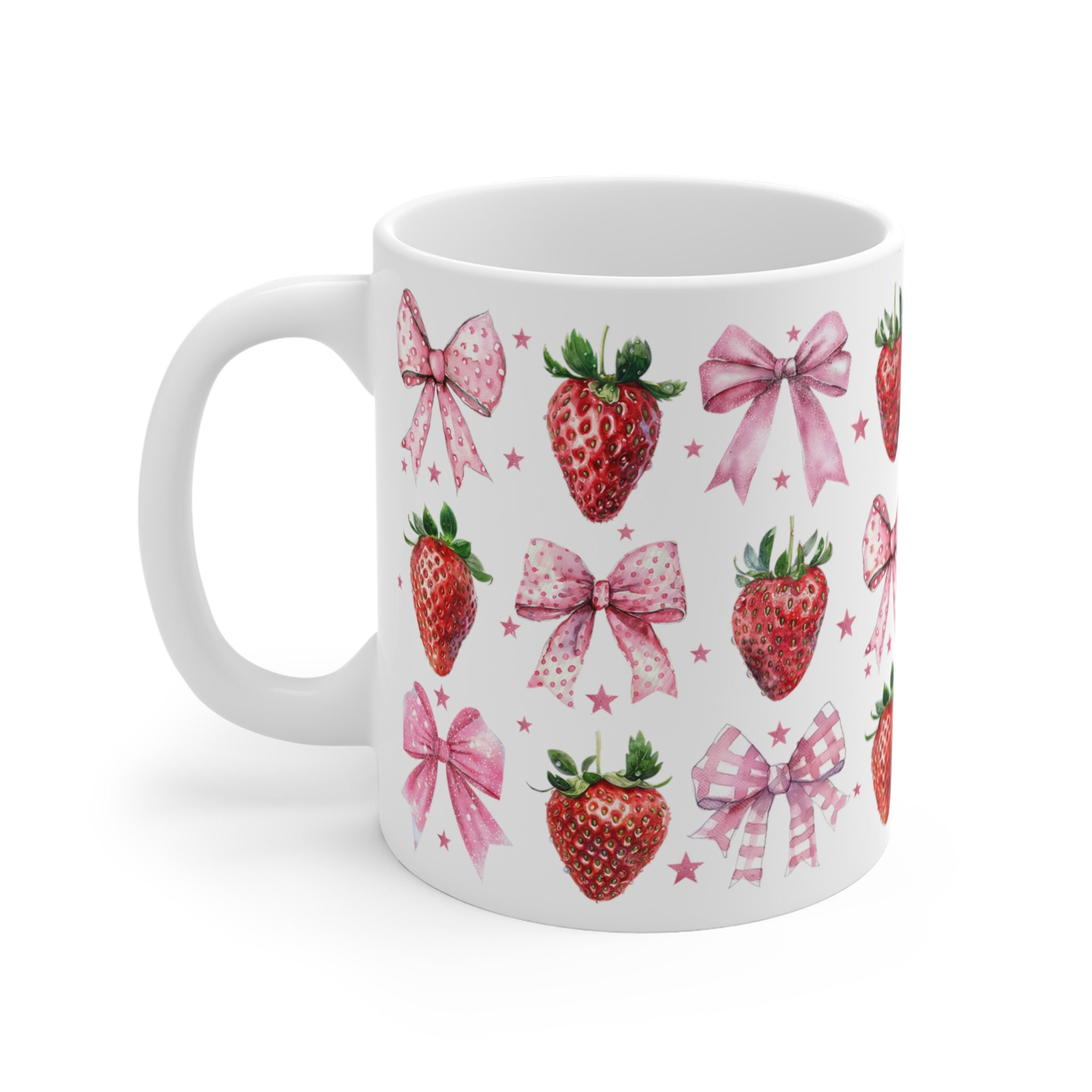 Coquette Strawberry Mug Coquette Mug Cottagecore Mug Preppy Stuff Cute ...