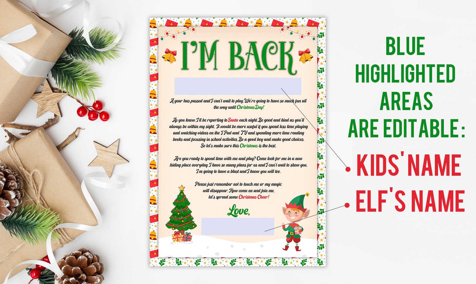 Elf Printable Personalized Elf Letter Elf on the Shelf Elf - Etsy