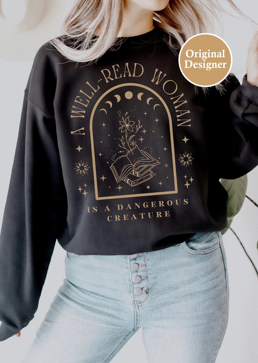 A Well Read Woman Bookish Sweatshirt Book Sweatshirt Reading Sweatshirt ...