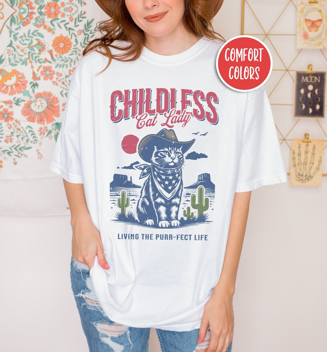 Childless Cat Lady for Kamala Shirt Madam President Kamala Harris 2024 ...