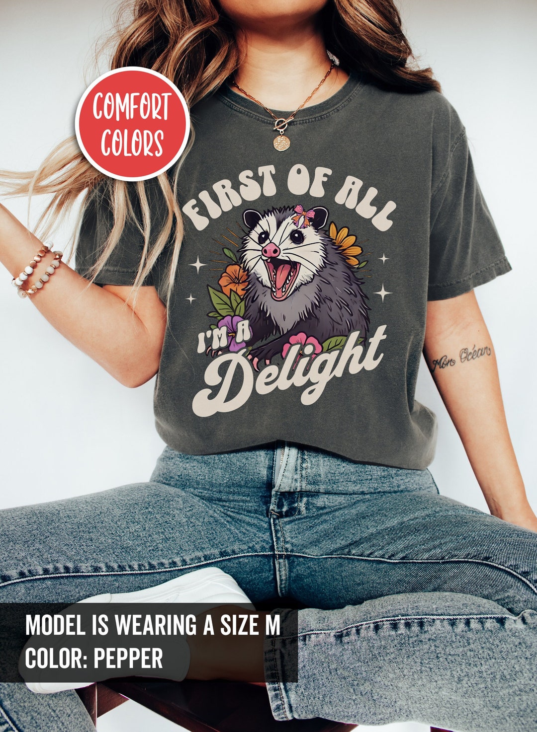 First of All I'm A Delight Possum Shirt Possum Sweatshirt Opossum ...