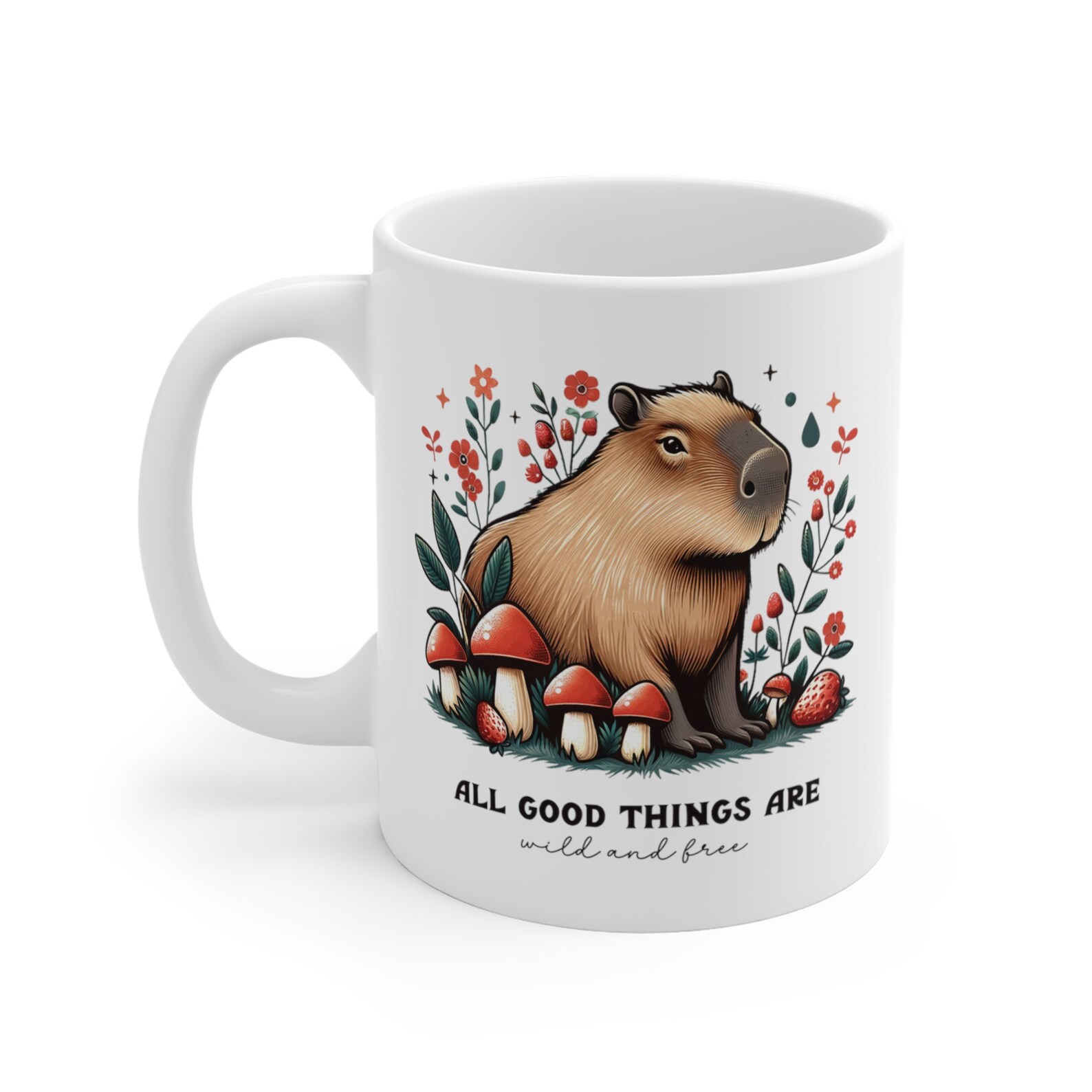 Capybara Mug Cottagecore Mug Capybara Gift Capybara Print Double Sided ...