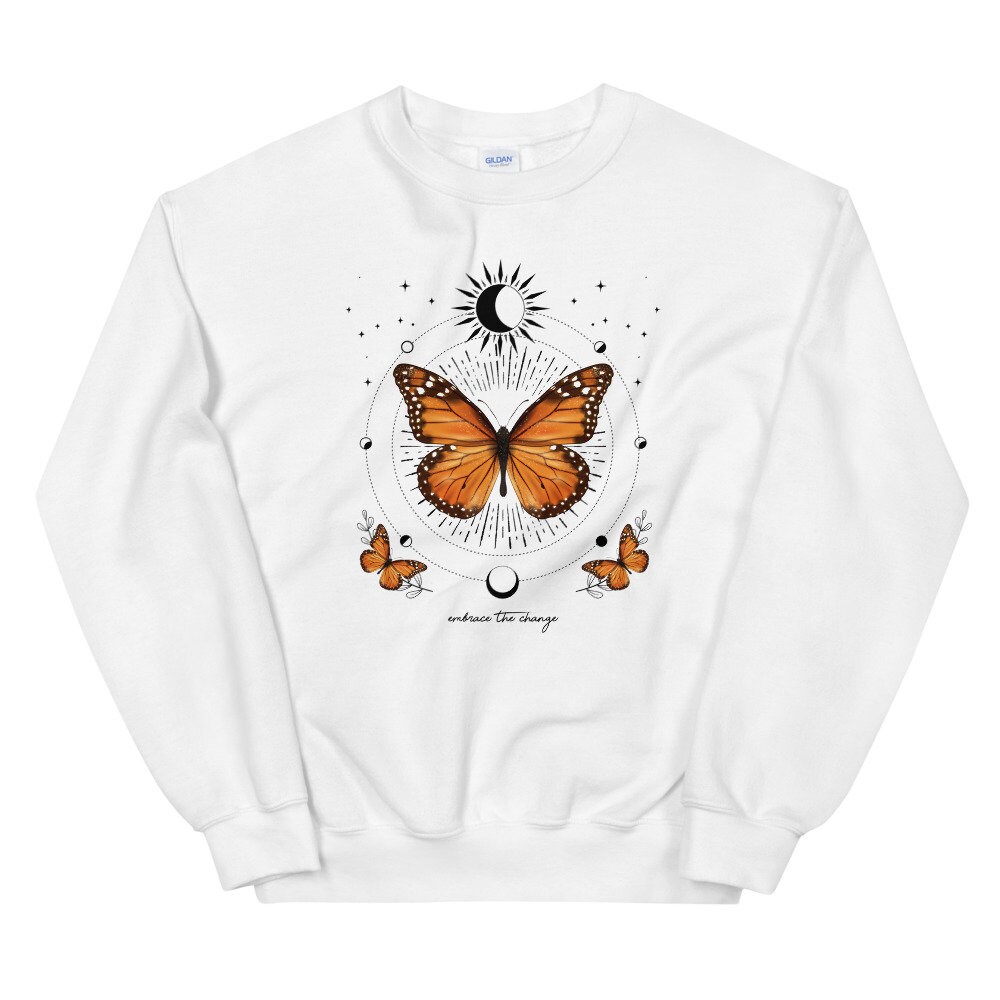 Monarch Butterfly Sweatshirt Crewneck Butterfly Sweater Mental | Etsy