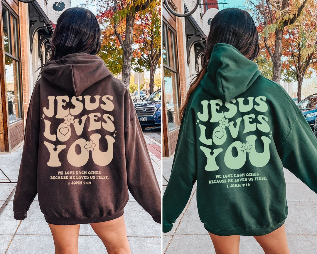 Jesus Loves You Hoodie Retro Christian Hoodie Christian Merch Jesus ...