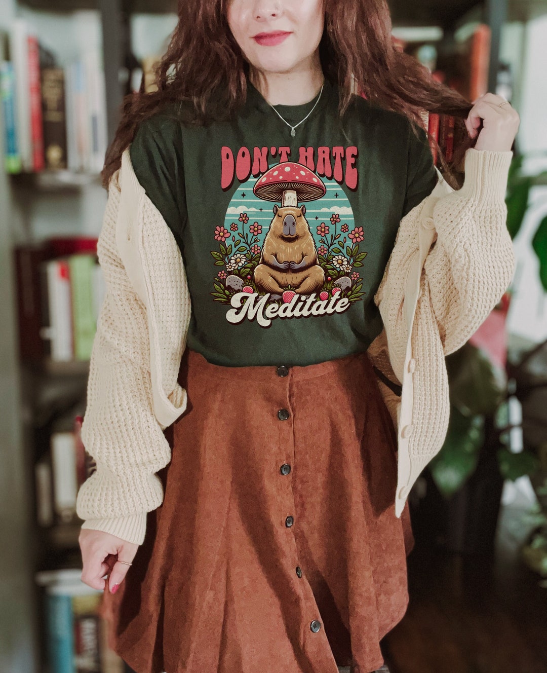 Retro Capybara Shirt Capybara Gift Cottage Core Shirt Cottagecore ...