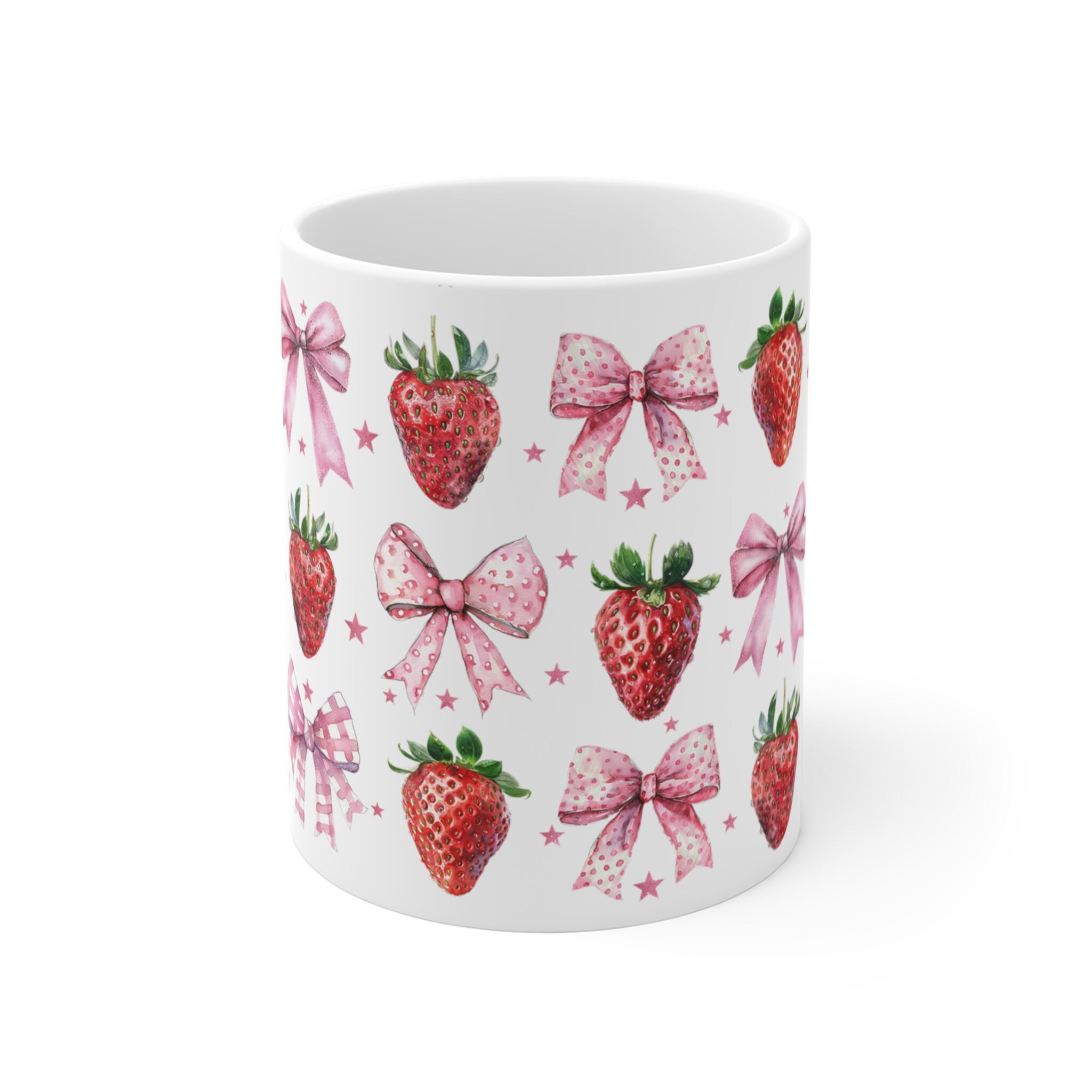 Coquette Strawberry Mug Coquette Mug Cottagecore Mug Preppy Stuff Cute ...