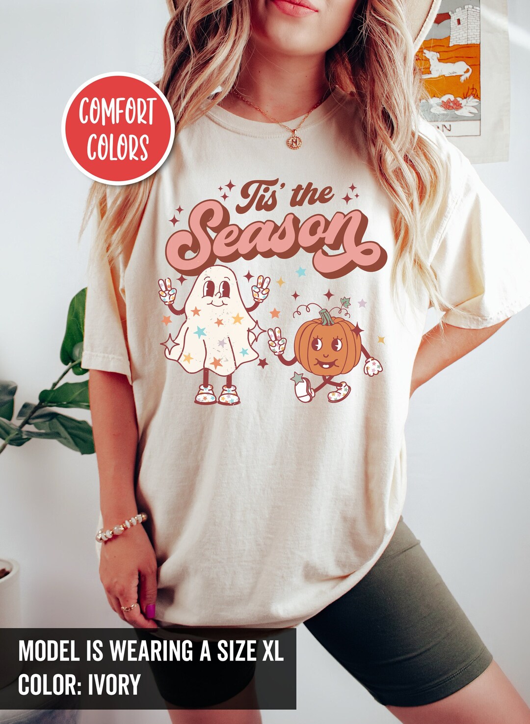 Tis the Season Shirt Comfort Colors Retro Halloween Shirt Funny Ghost ...