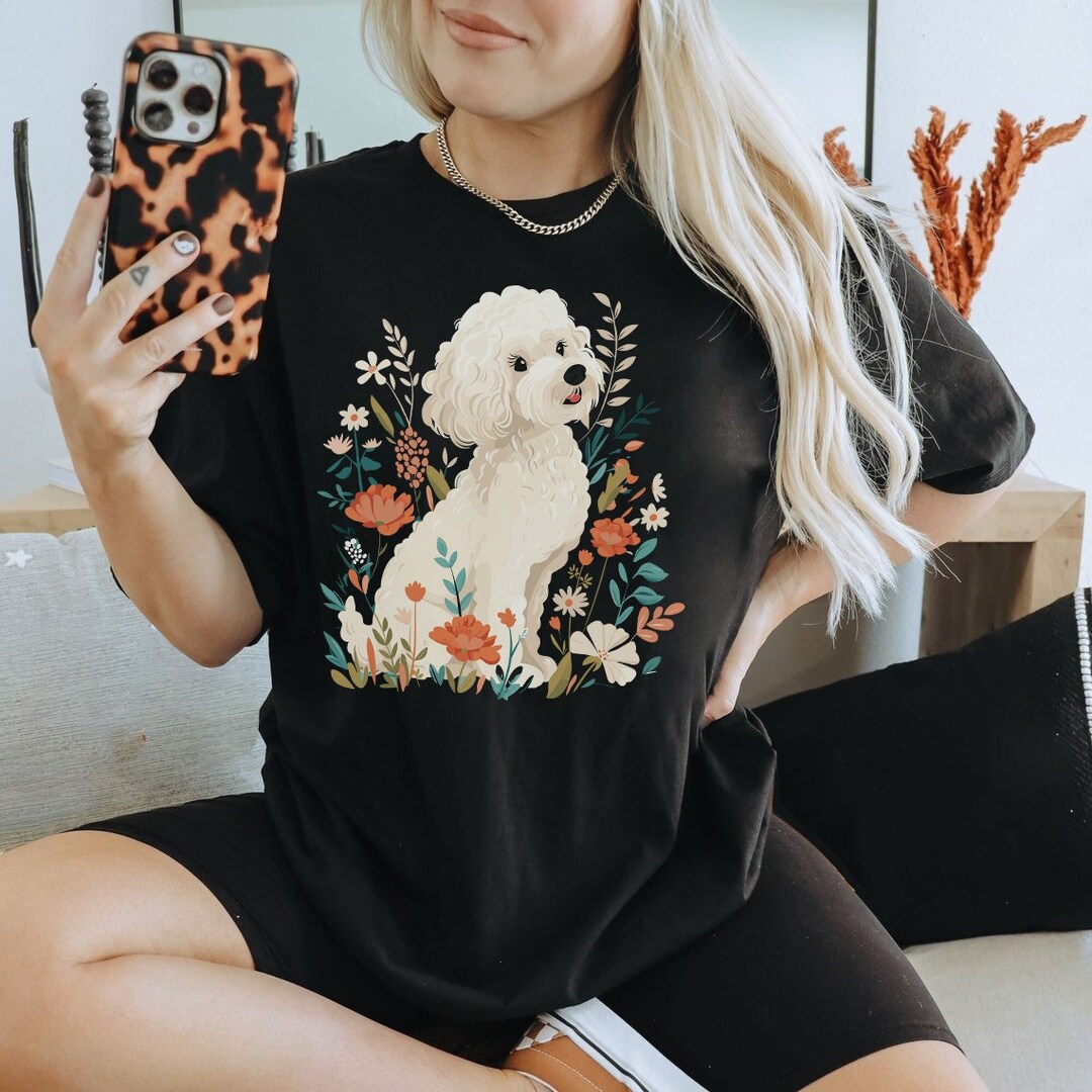 Poodle Shirt Poodle Gifts Cute Poodle Mom Shirt Poodle Tshirt Floral ...