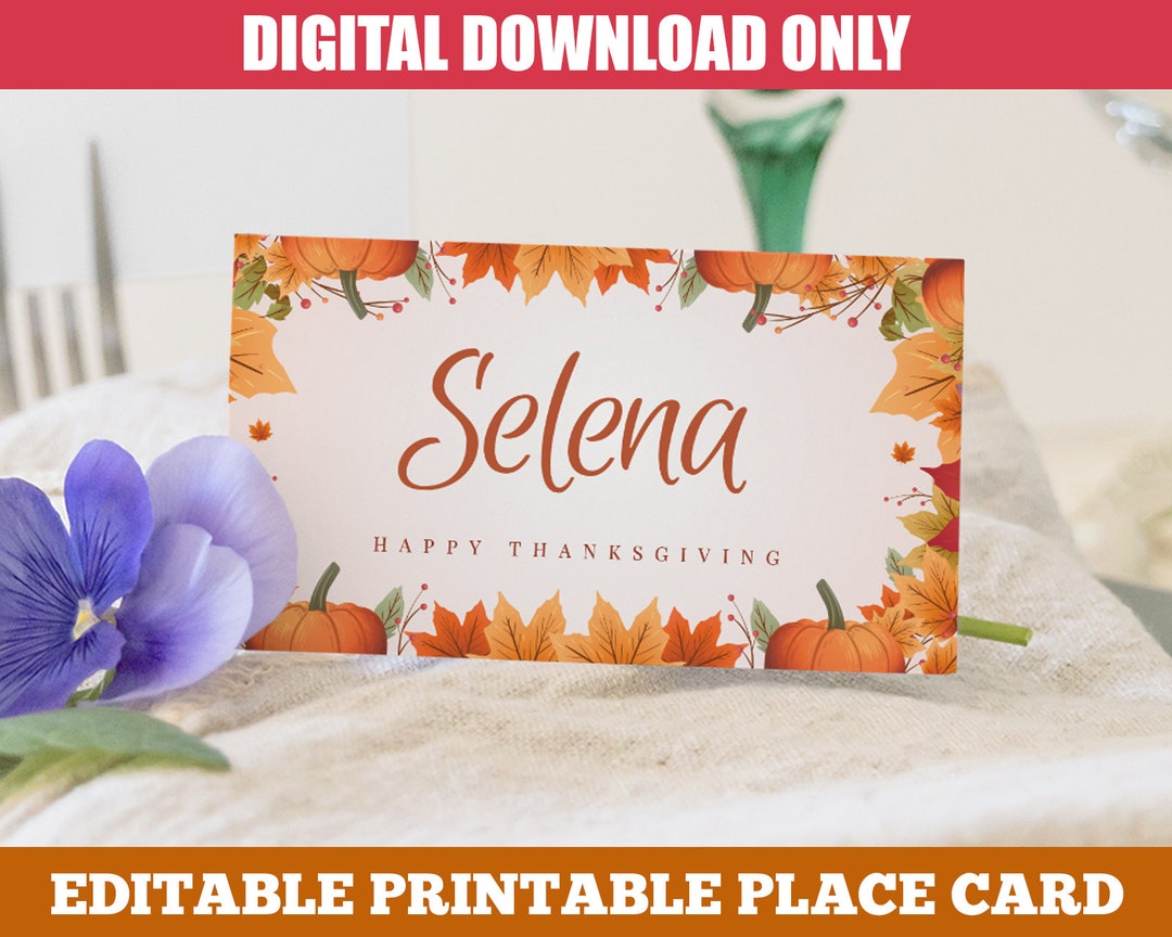 Printable Thanksgiving Place Cards Friendsgiving Place Cards ...