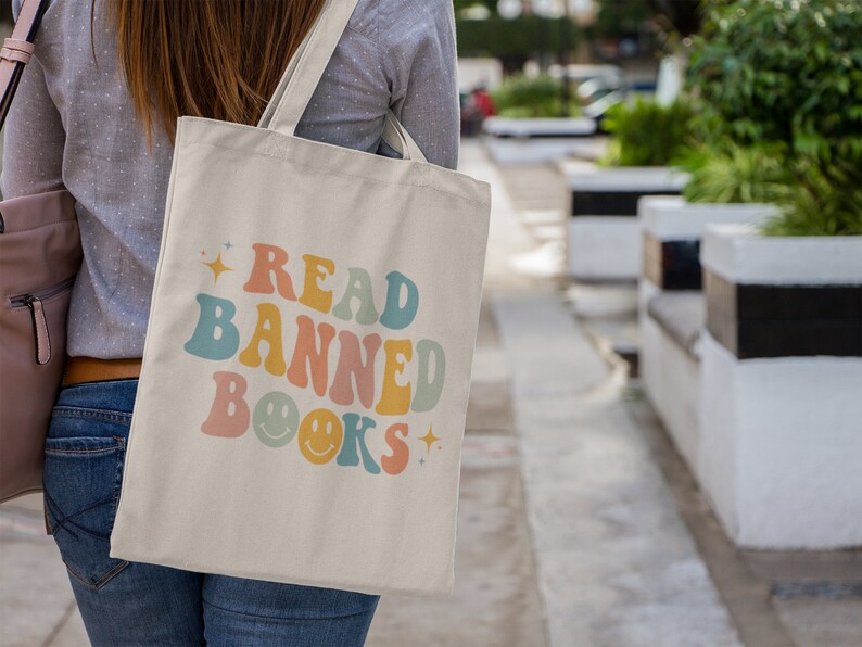 Read Banned Books Tote Bag Aesthetic Booktok Tote Bag Reading Tote Bag ...