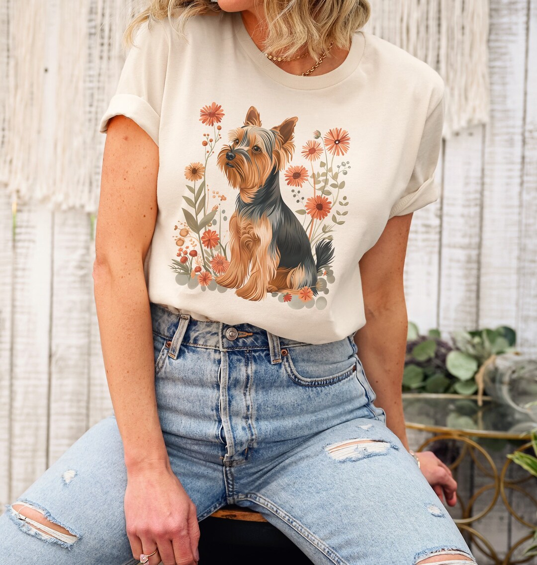 Yorkshire Terrier Shirt Yorkshire Terrier Gift Yorkie T Shirt Floral ...