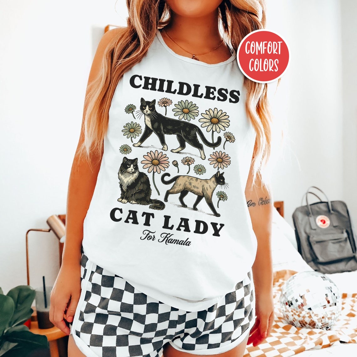 Childless Cat Lady Tank Top Kamala Tank Top Feminist Tank Top Kamala ...