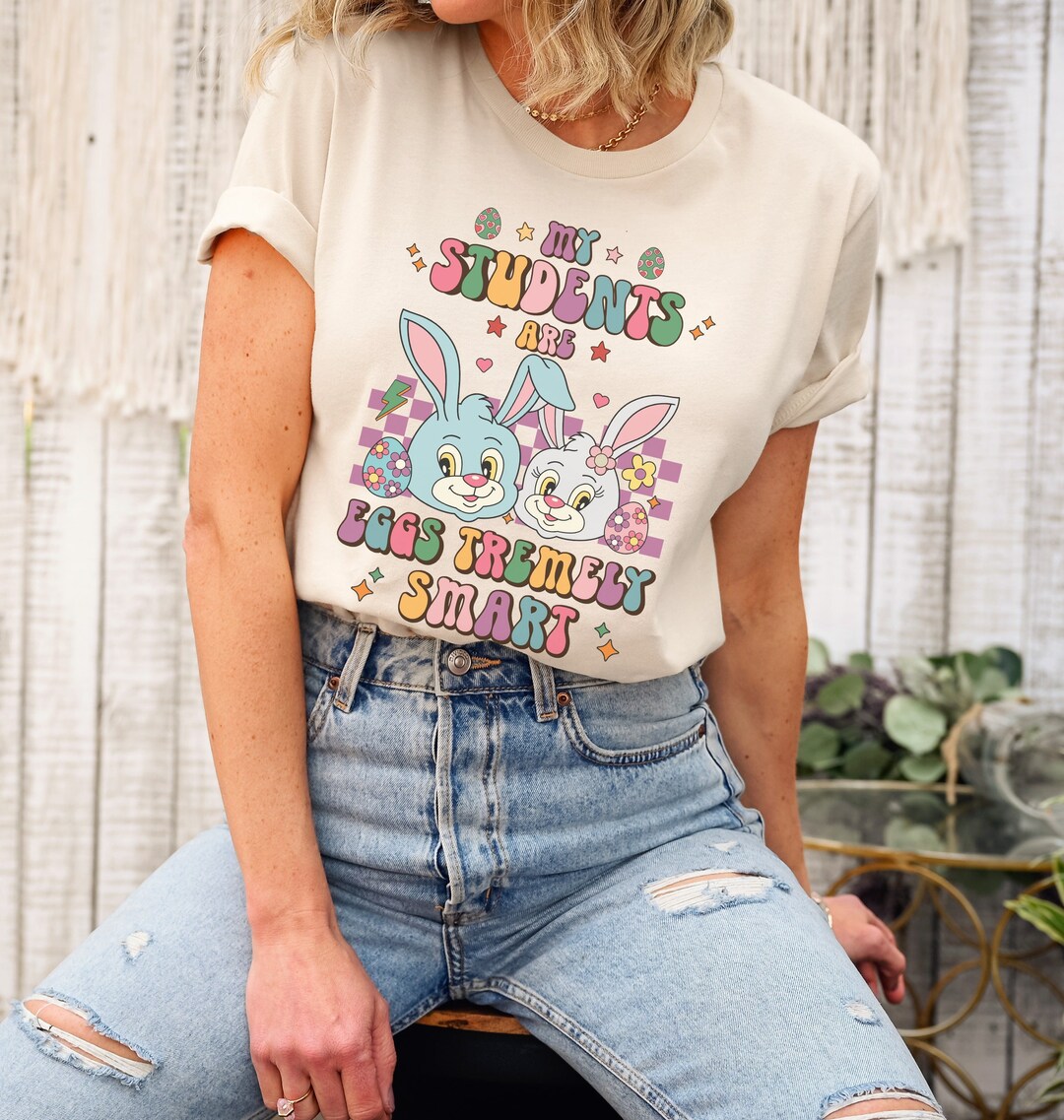Retro Easter Teacher Shirt Happy Easter Shirt Teacher Clothes Easter ...