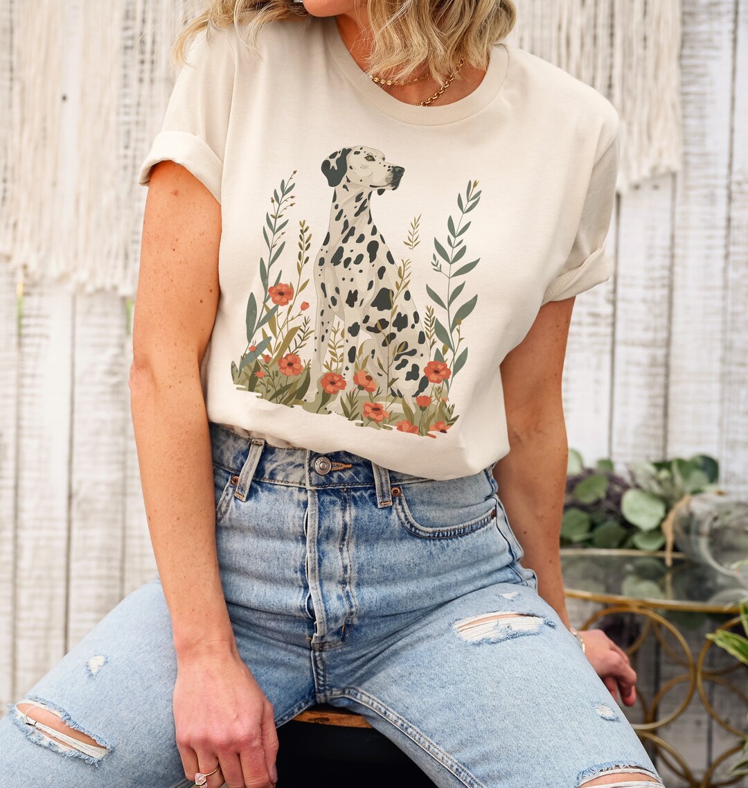 Dalmatian Shirt Dalmatian Gifts Cute Dalmatian Mom Shirt Floral Dog ...