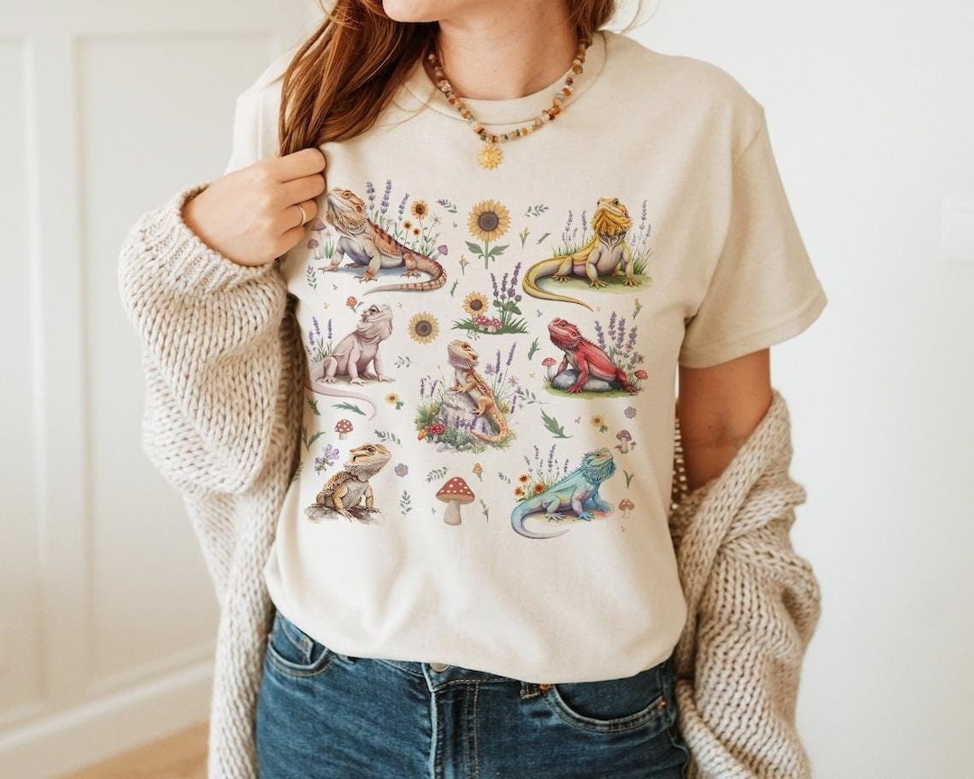 Bearded Dragon Shirt Bearded Dragon Gifts Cottagecore Shirt Reptile ...