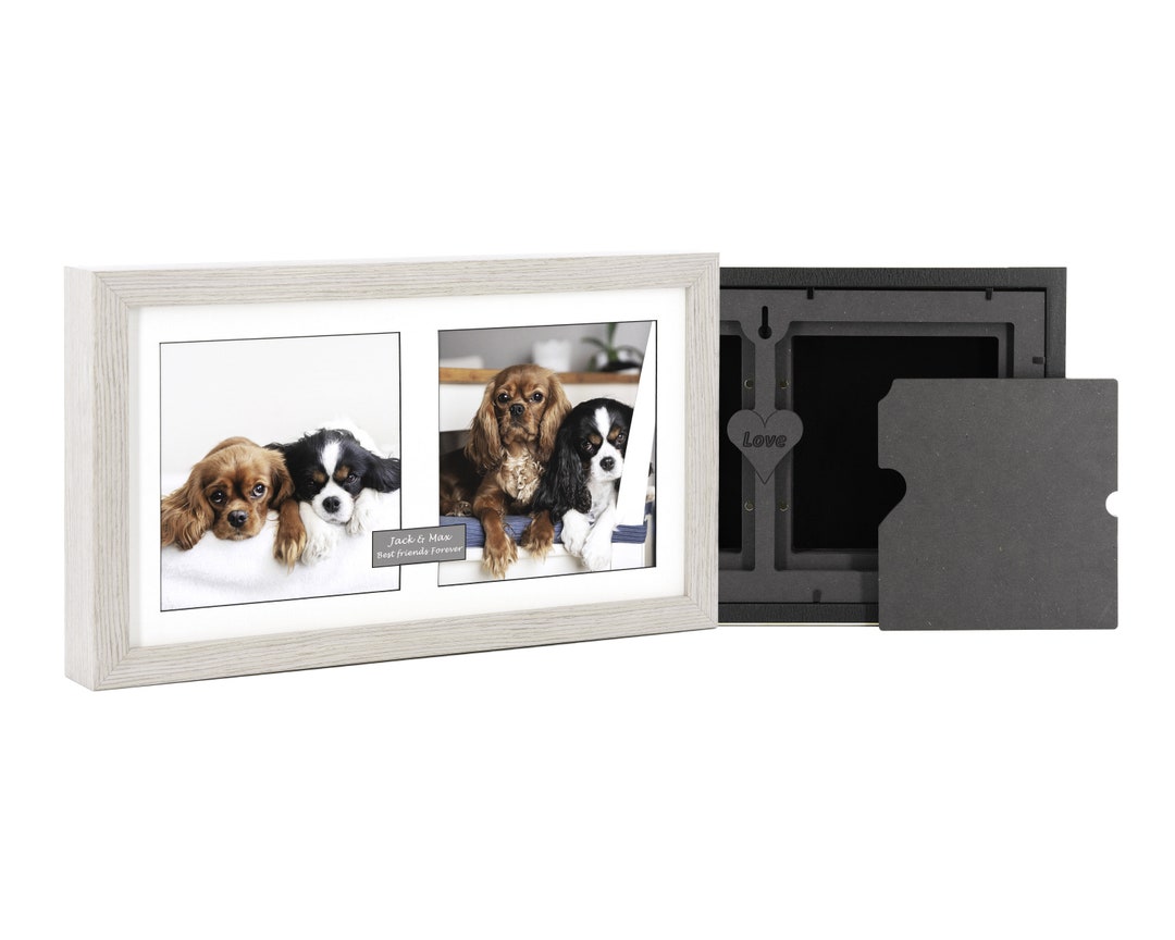 Dual Pet Ashes Frame Urn- 14.5x8" (36.8x20.3cm) - Includes Printing ...
