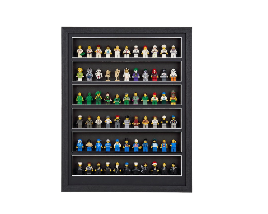 Handcrafted Wood Lego Display Frame - Showcase 66 Mini Figures in Style ...