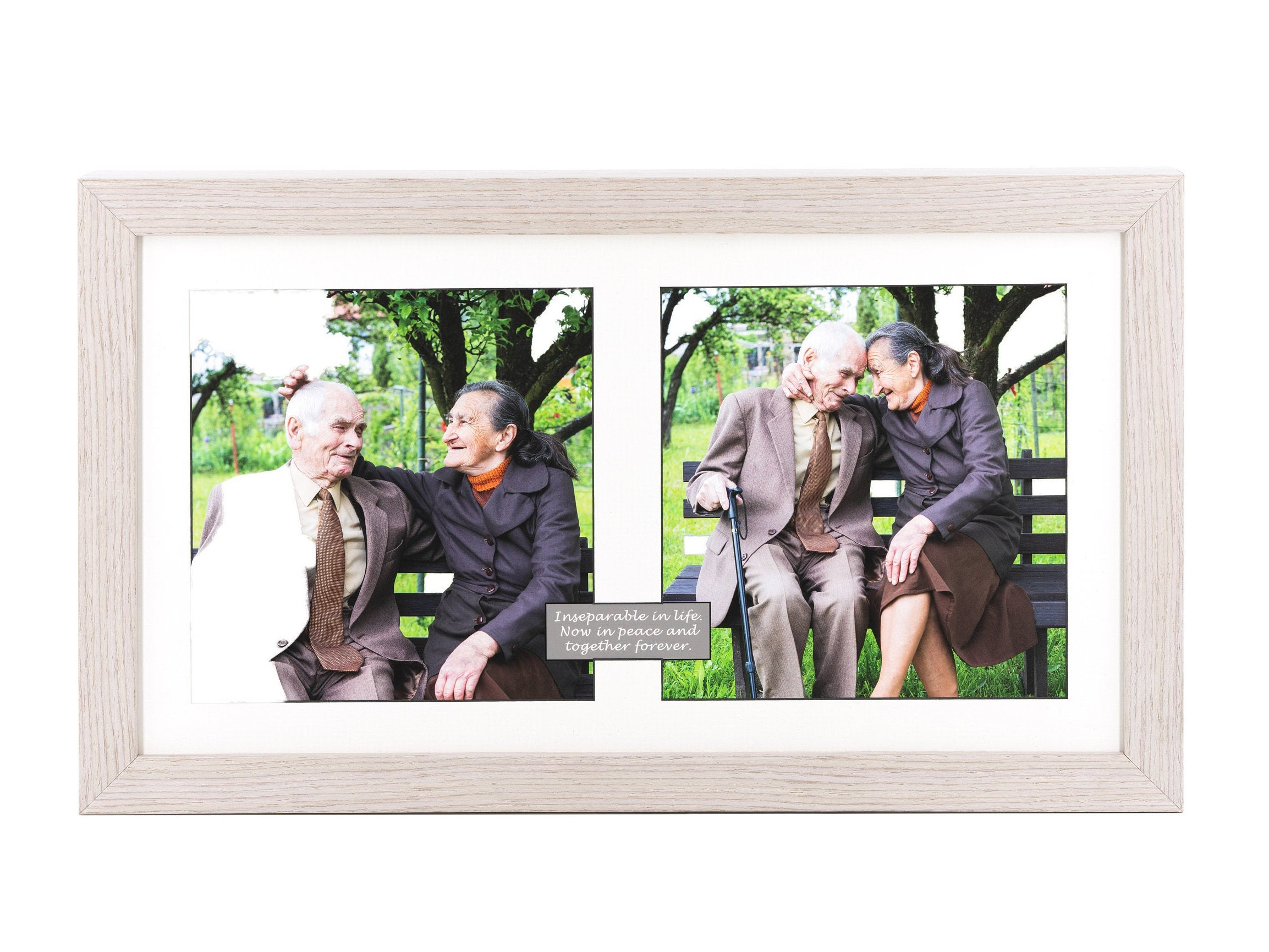 Dual Ashes Frame Urn- 14.5x8" (36.8x20.3cm) - Includes Printing, Pets ...