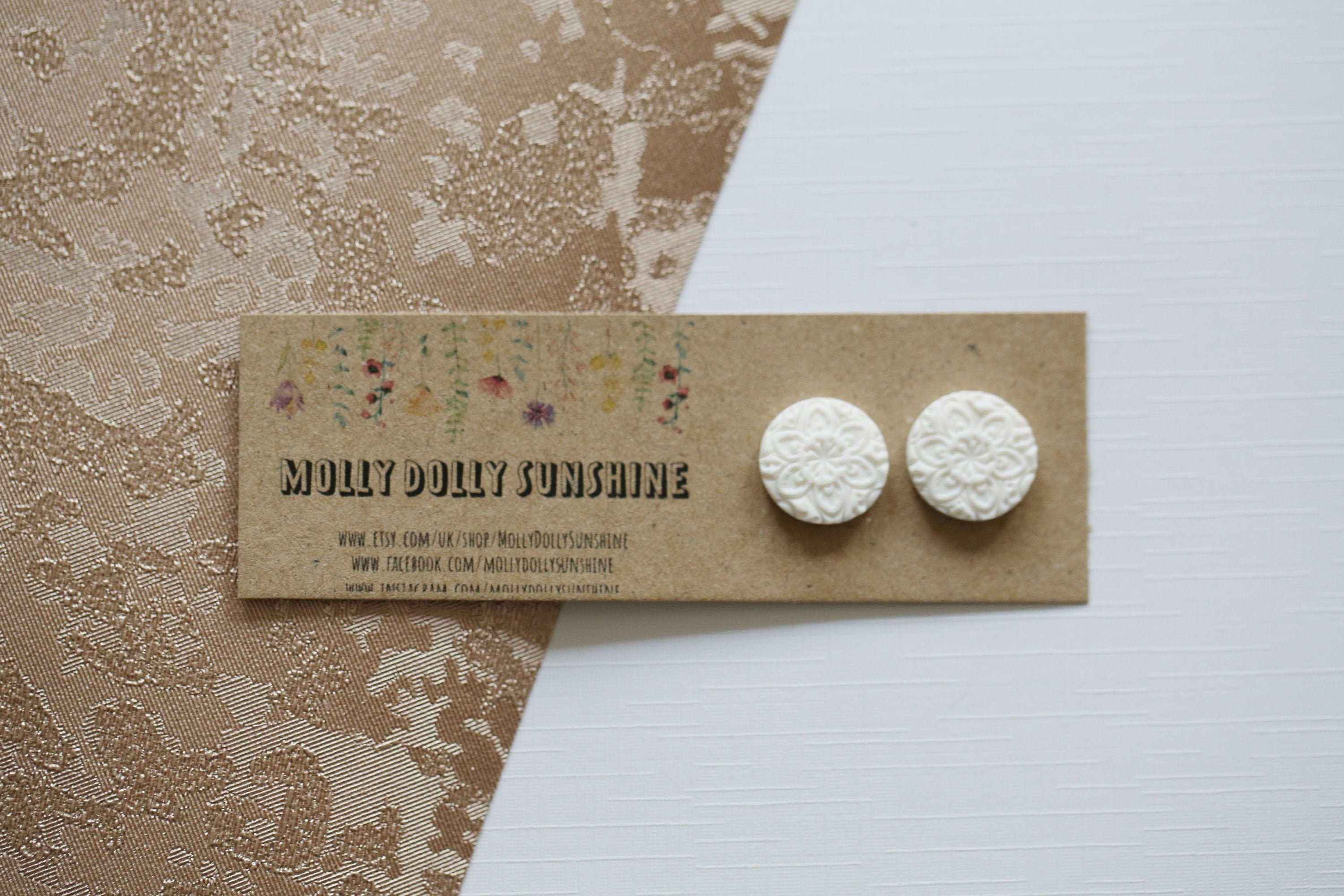 Pastel Embossed Earring Studs Polymer Clay Earrings Handmade Stud ...