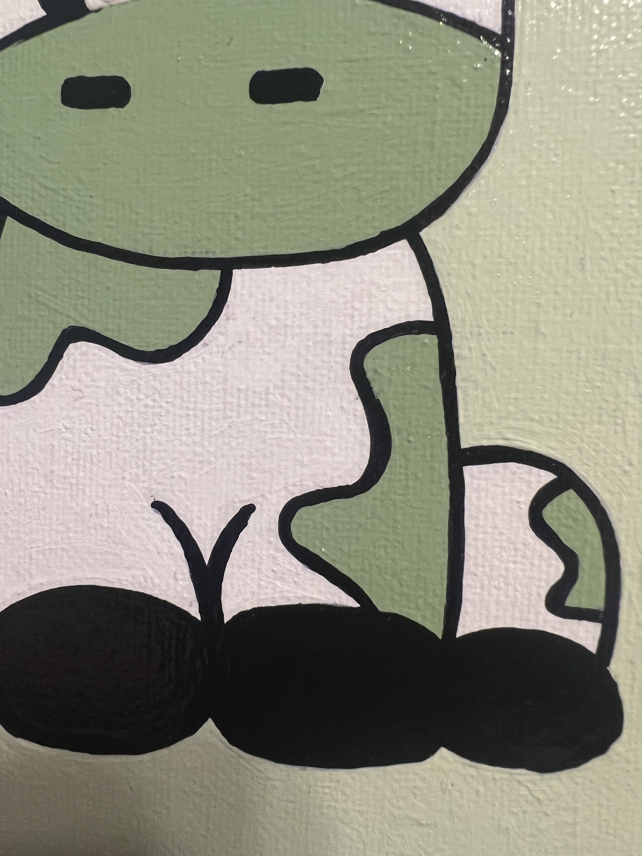 Mint Green Cow 5x7 Animal Painting Acrylic Wall Art Gift Holiday Cute ...