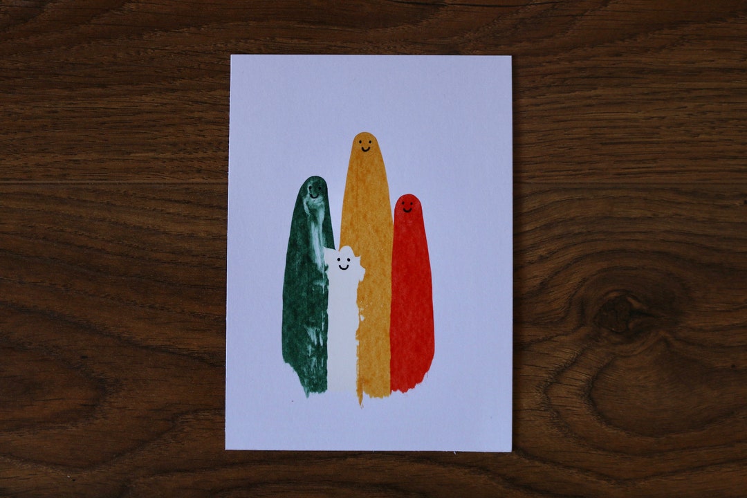Happy Blobs A6 Painting | Colourful Positive Handmade Unique ...