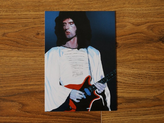 Brian May A5 Art Print Painting Queen Red Special Rock | Etsy