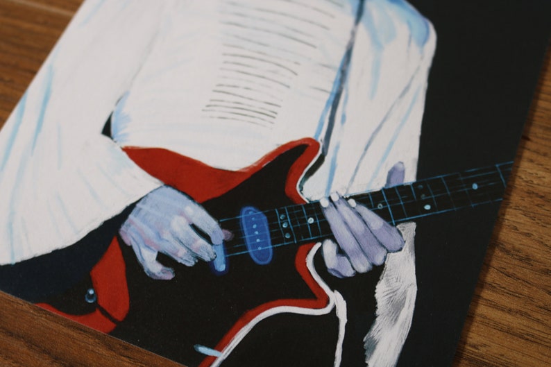 Brian May A5 Art Print | Painting Queen Red Special Rock Guitar 70s ...