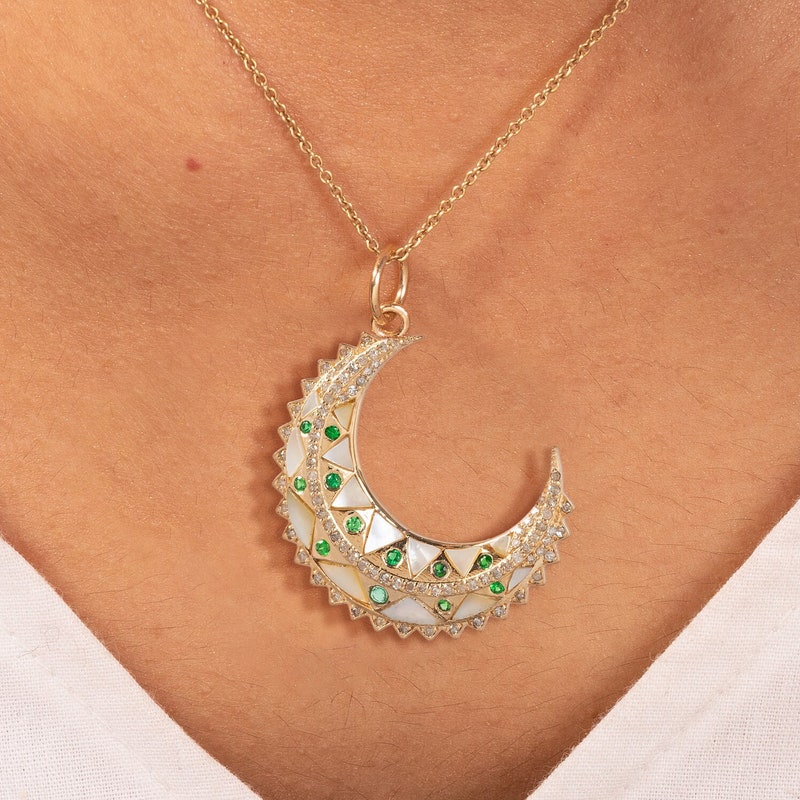 Half Moon Pendant - Etsy