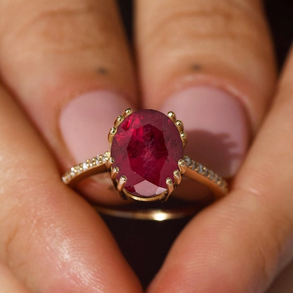 Natural Ruby Rings Vintage - Etsy