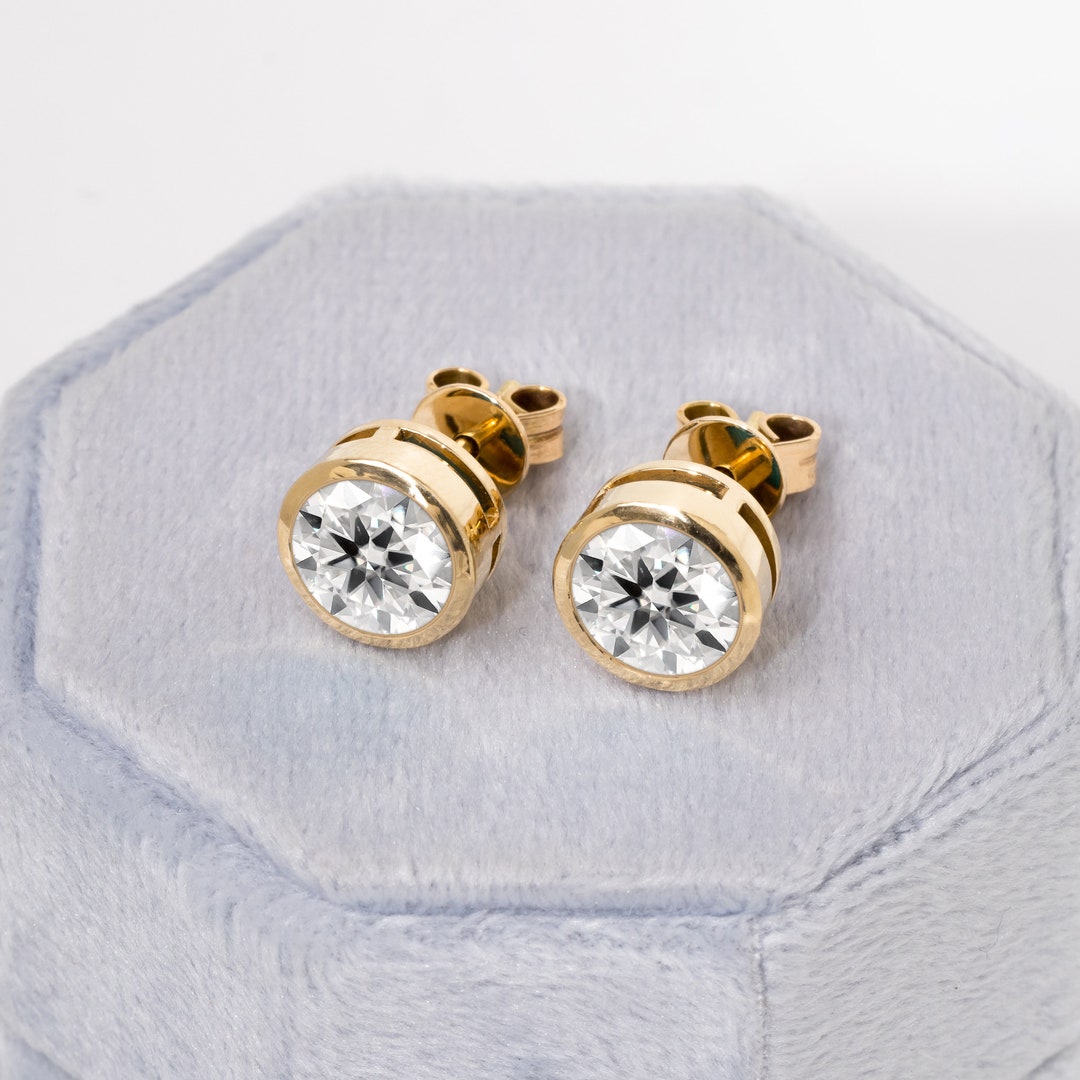 Lab Made Diamond Earrings,dainty Lab Grown Diamond Studs,minimalist ...