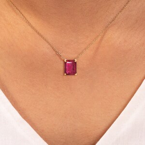 Solitaire Ruby Pendant, Prong Set Pendant, 18k Solid Gold Pendant ...