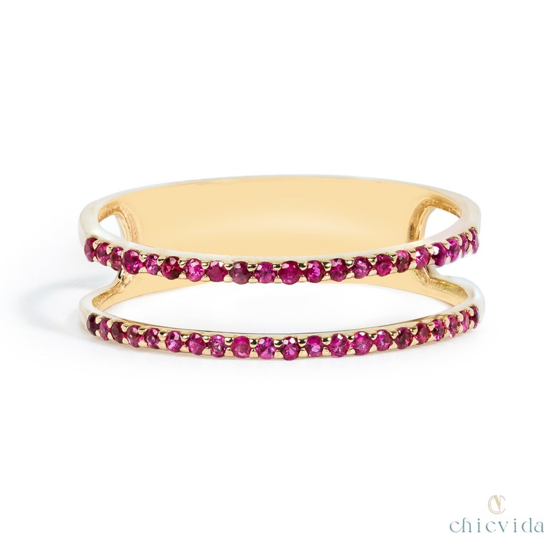 14k Gold Ruby Ring/genuine Ruby Wedding Band/minimalist - Etsy