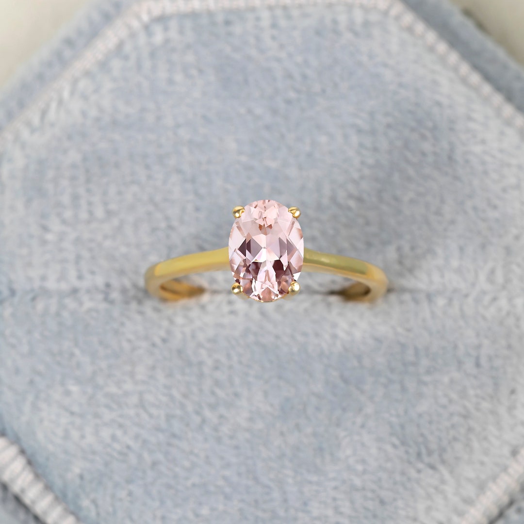 Solitaire Morganite Wedding Ring,prong Set Morganite,pink Engagement ...