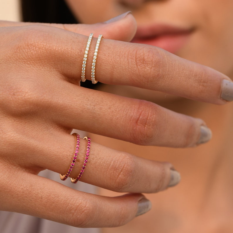 14k Gold Ruby Ring/genuine Ruby Wedding Band/minimalist - Etsy