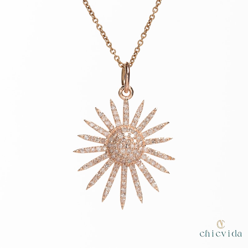 Diamond Sunshine Pendant/sun Shaped Diamond - Etsy